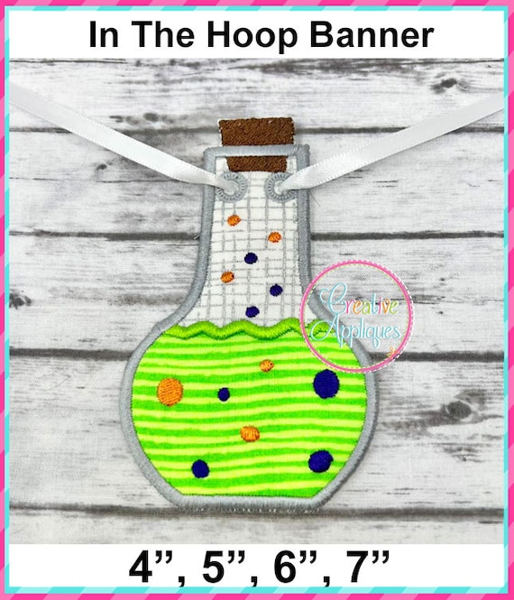 Potion Bottle Banner in the Hoop Machine Embroidery Design 4 - Etsy