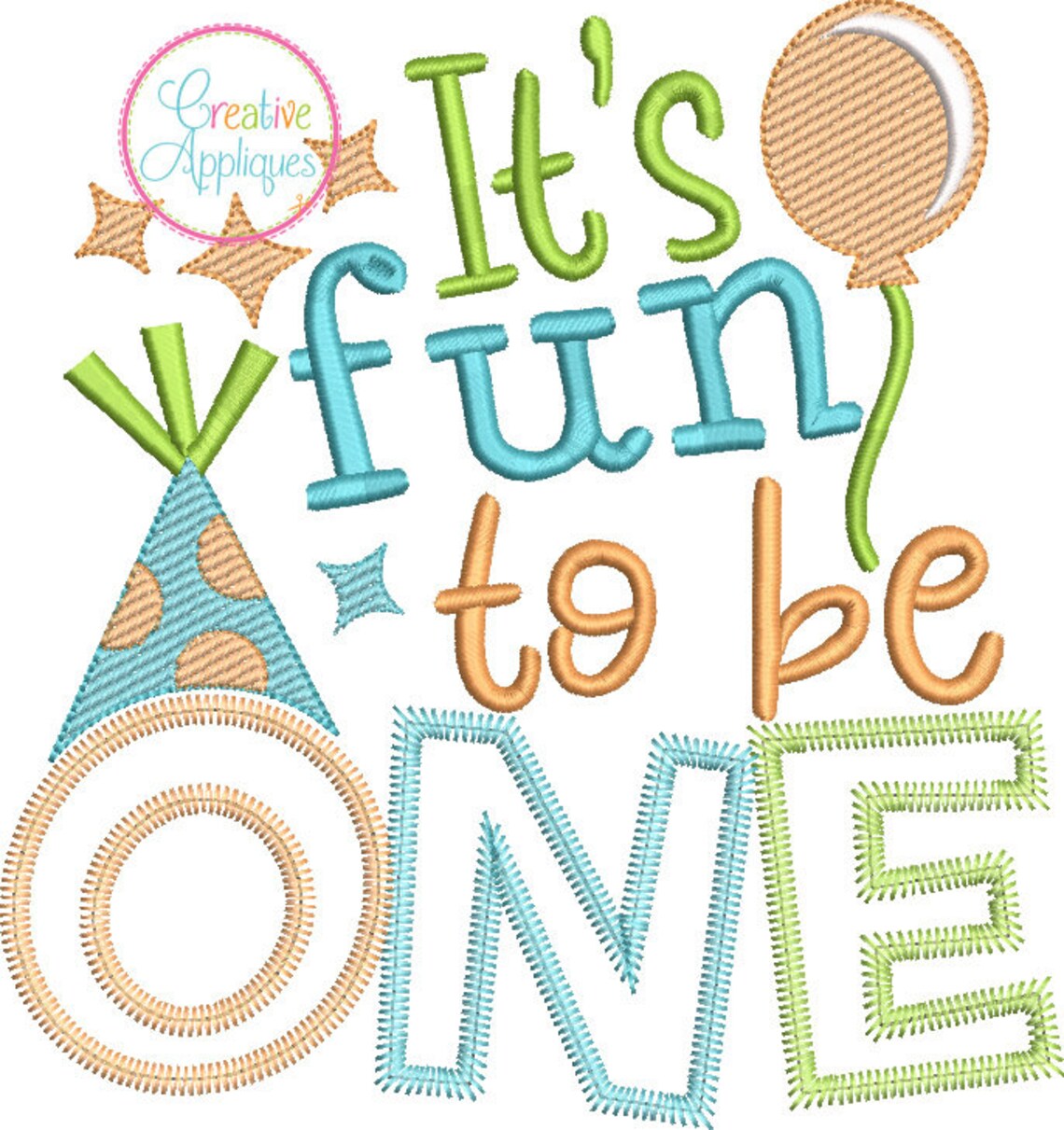 It's Fun to Be One First Birthday Embroidery Digital - Etsy