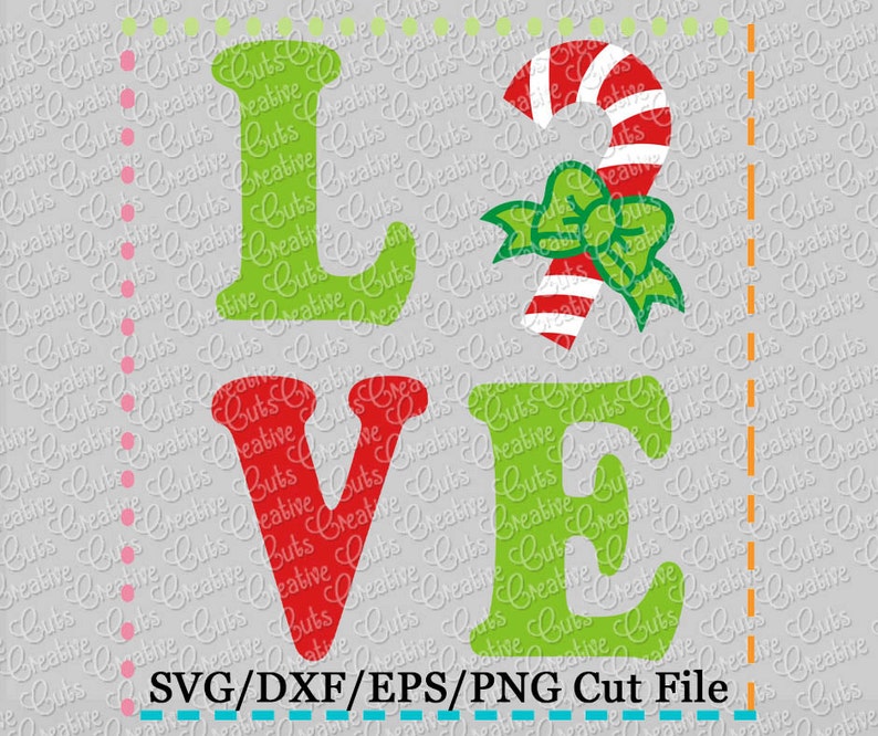 EXCLUSIVE SVG Love Candy Cane Cutting File Candy Cane Cut - Etsy