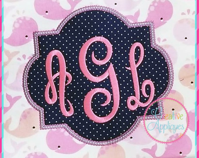 Monogram Frame Digital Machine Embroidery Applique Design 8 - Etsy