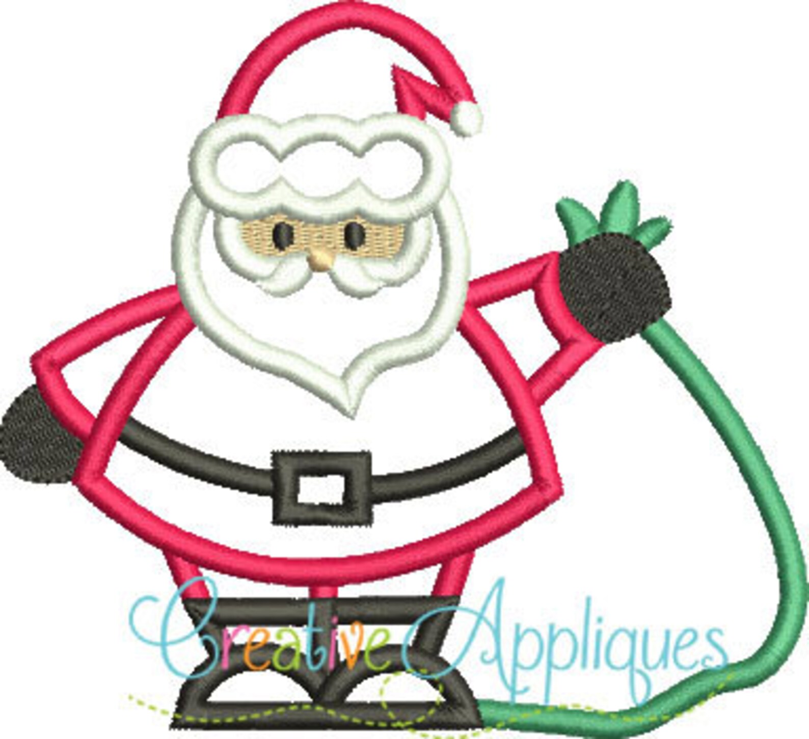 Santa Applique Digital Machine Embroidery Design 4 Sizes, Santas Bag ...
