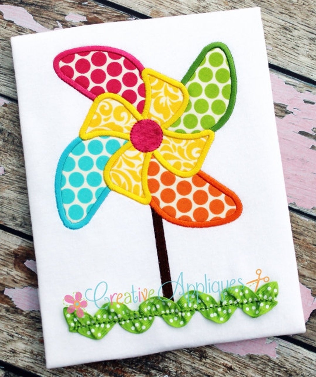 Pinwheel Machine Embroidery Applique Design 4 Sizes - Etsy