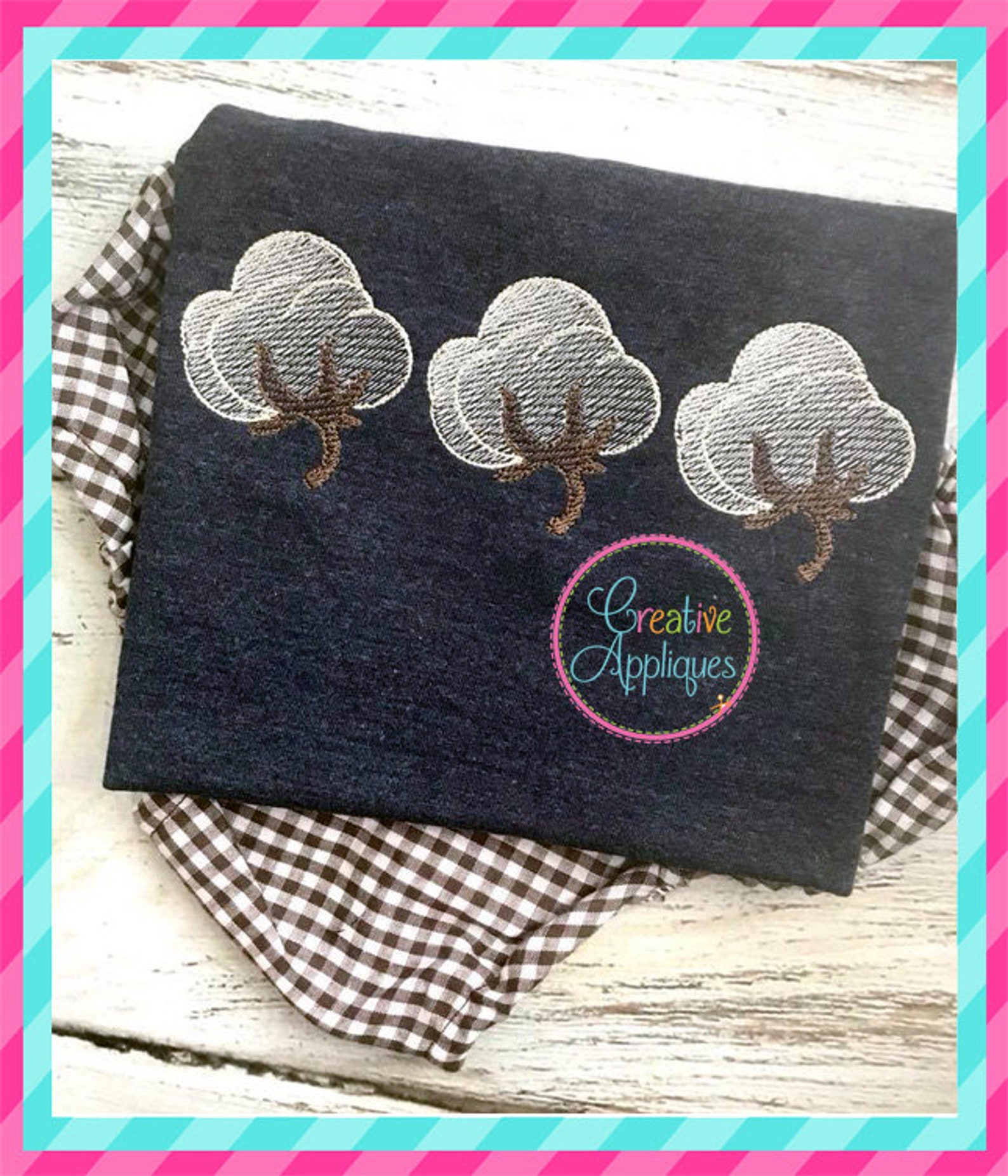 Cotton Boll Trio Sketch Stitch Digital Machine Embroidery Design 5 ...