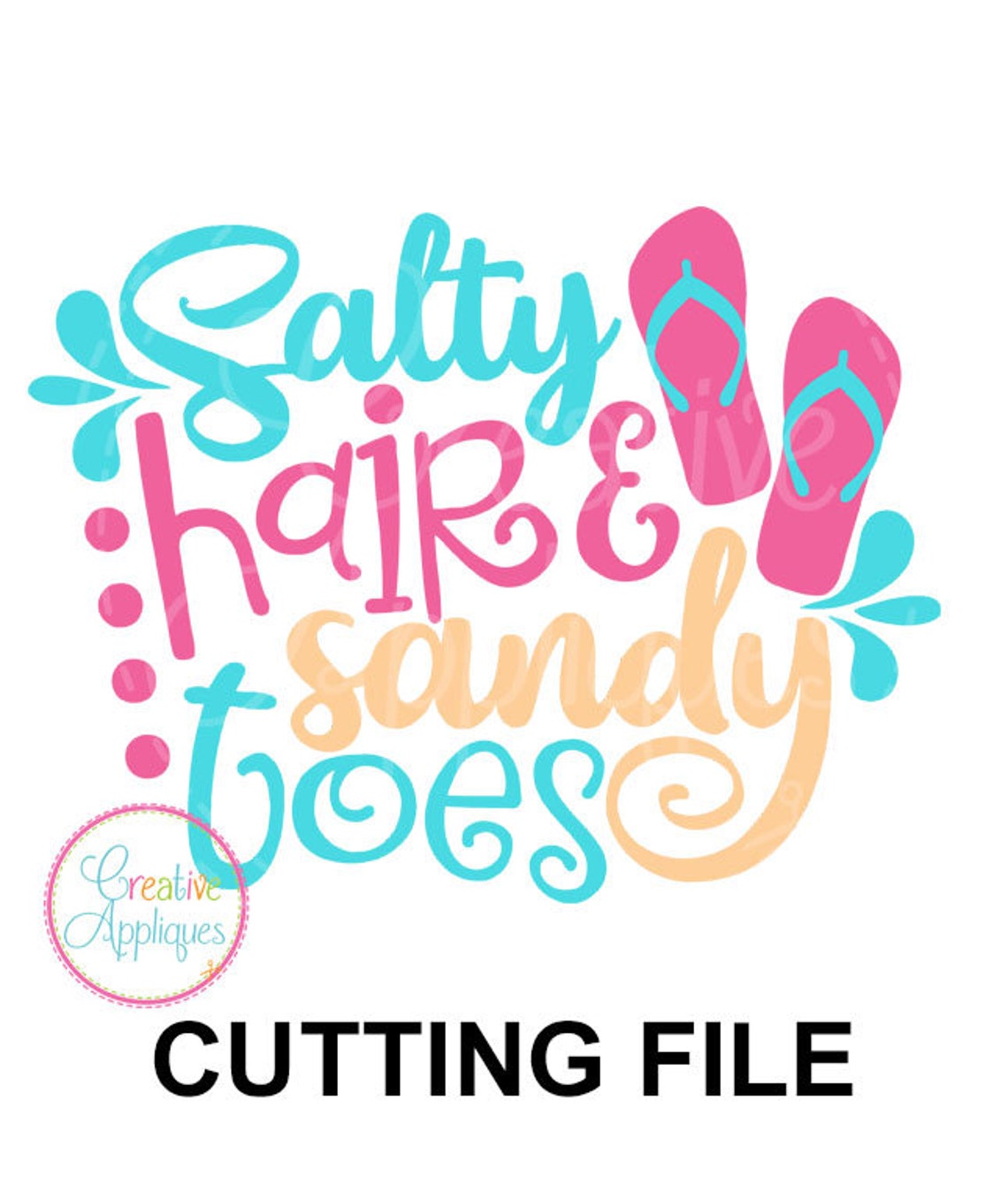 Salty Hair and Sandy Toes SVG Eps DXF Cutting File, Beach Svg, Ocean ...
