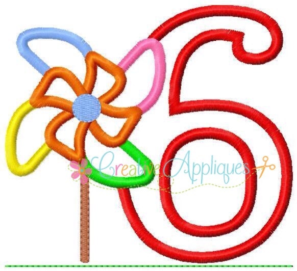 Pinwheel Six Sith 6 6th Birthday Number Digital Machine - Etsy