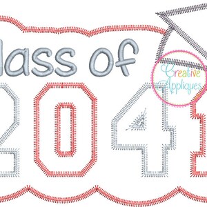Zigzag Stitch Class of 2041 Graduation Digital Machine Embroidery ...