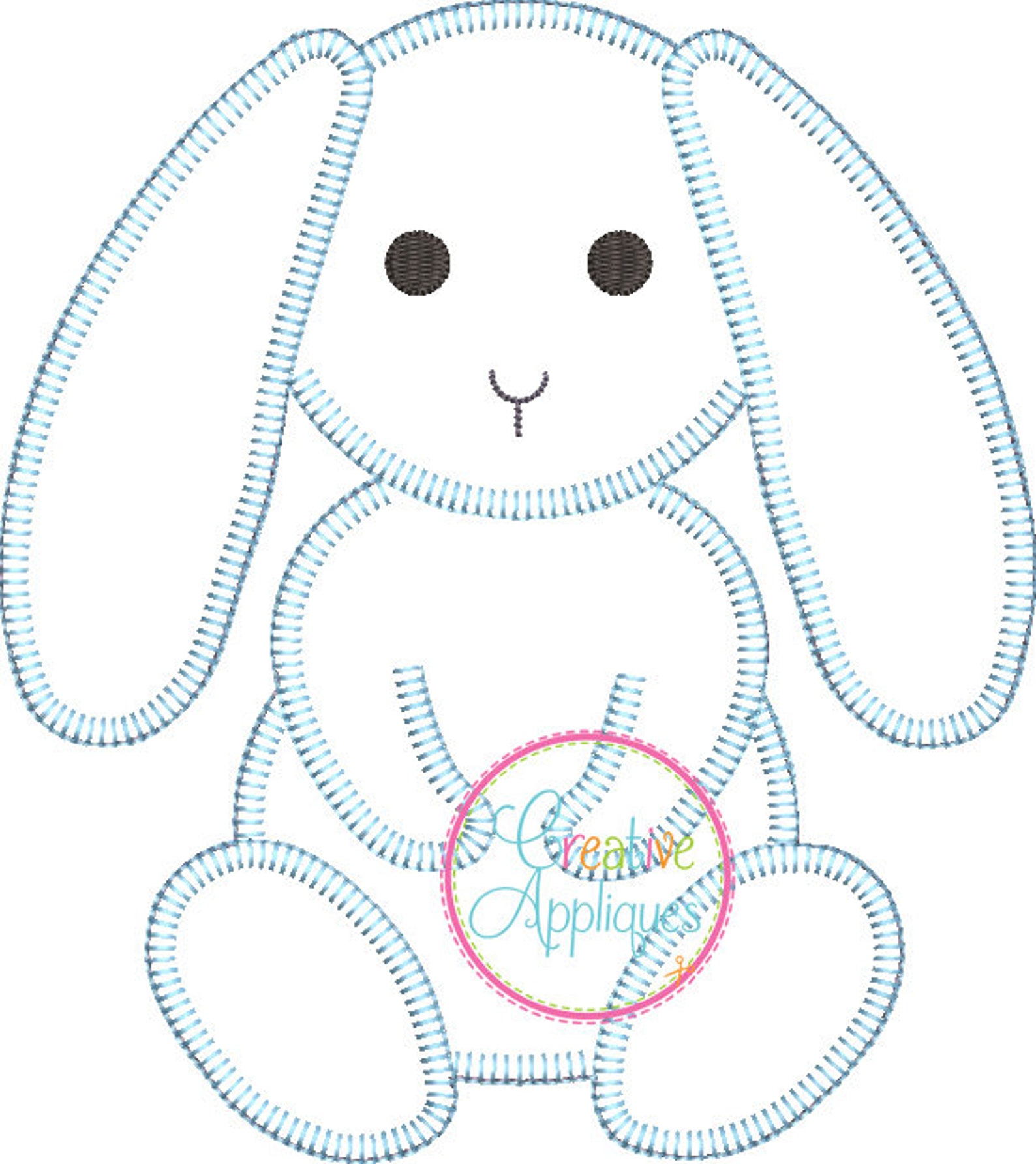 Blanket Stitch Floppy Eared Bunny Rabbit Digital Machine - Etsy