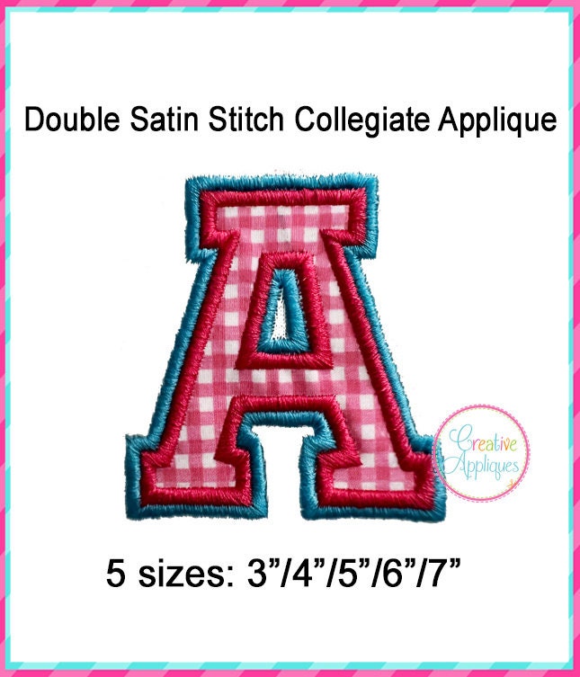 Double Satin Collegiate Applique Alphabet Letters A Thru Z, Varsity ...