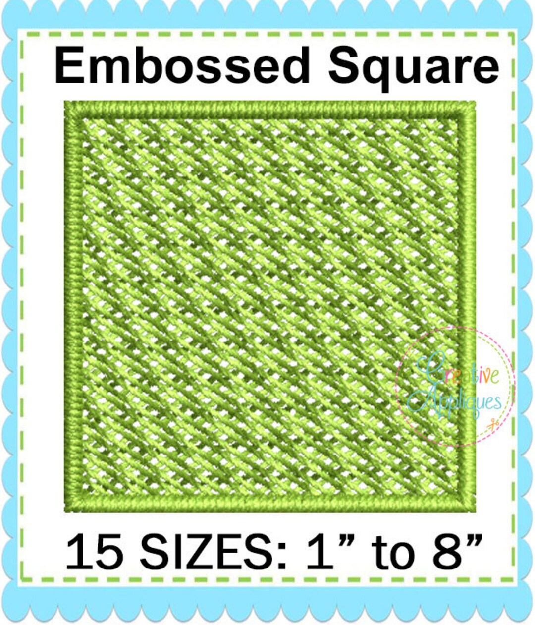 Embossed Square Monogram Frame Digital Machine Embroidery Design 15 ...
