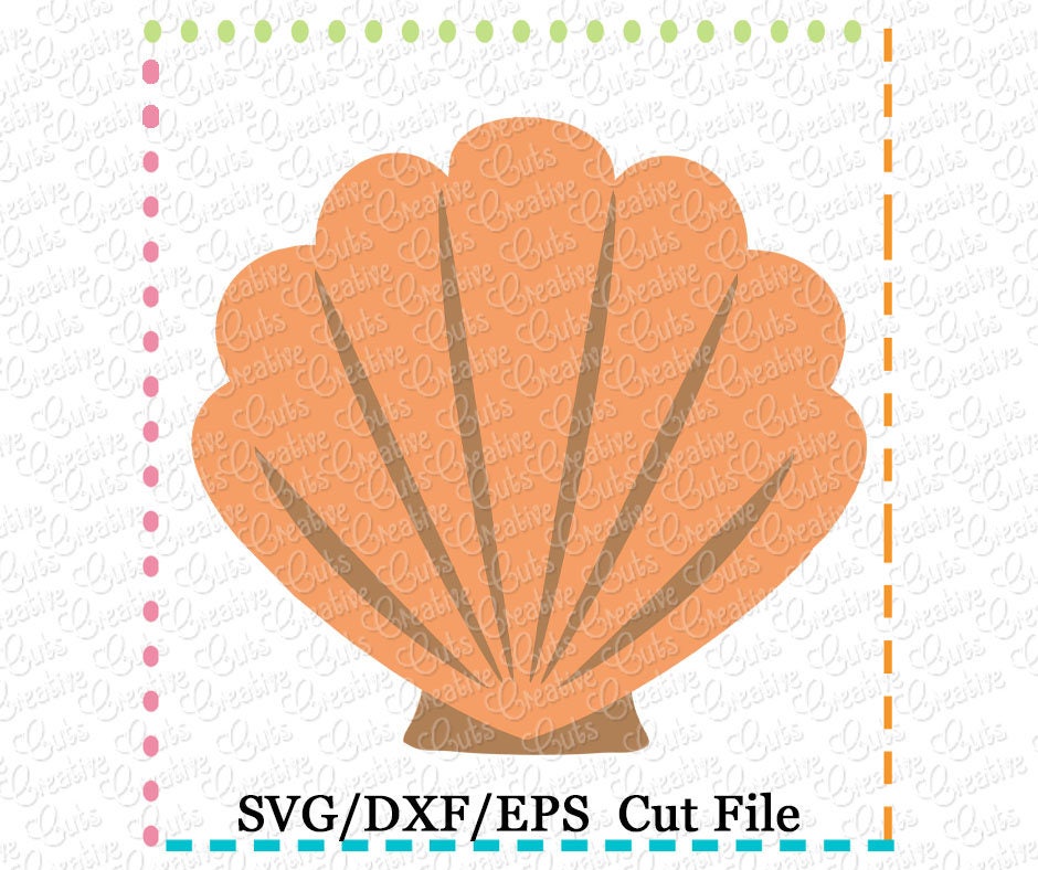 Clam shell SVG eps DXF Cutting File shell svg shell cut | Etsy