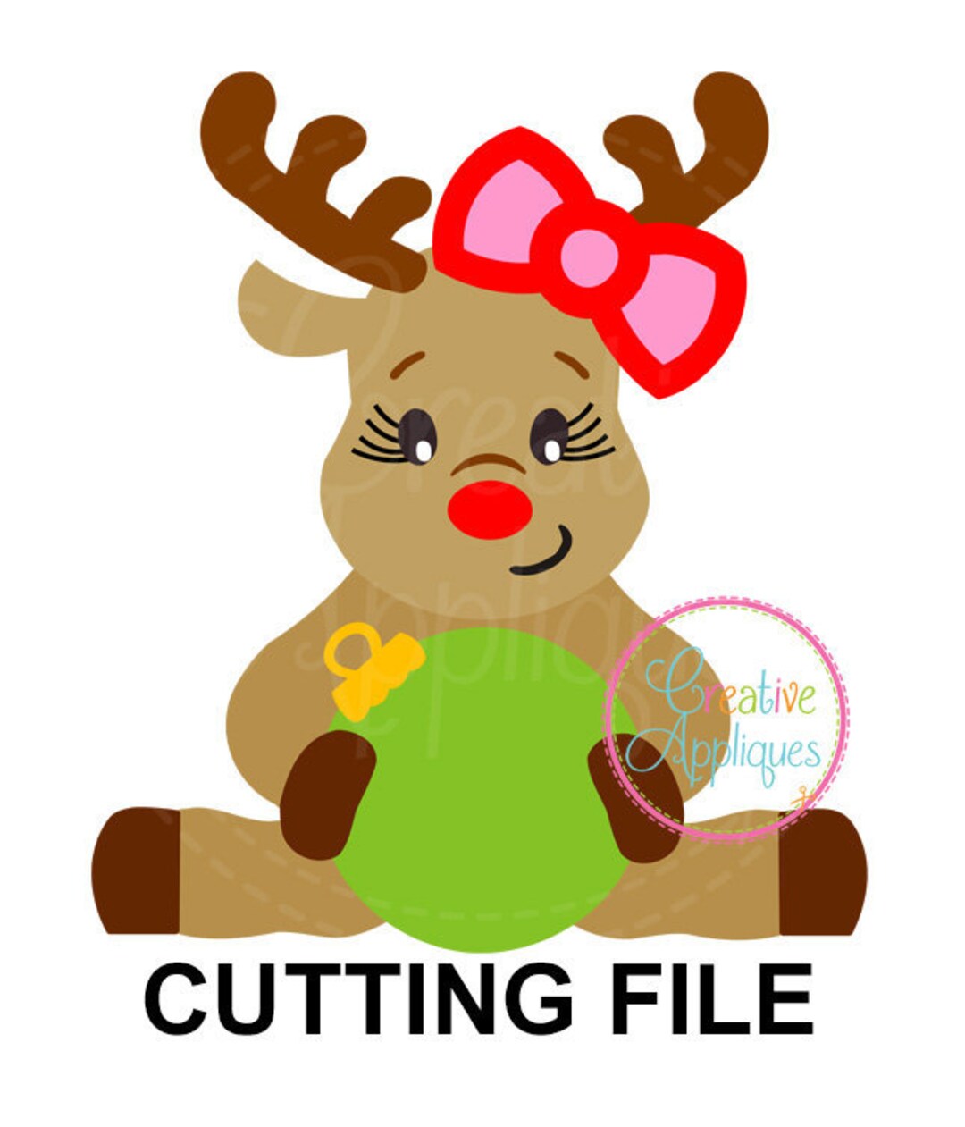 Girl Reindeer Ornament SVG Cutting File, Christmas Svg, Reindeer Svg ...