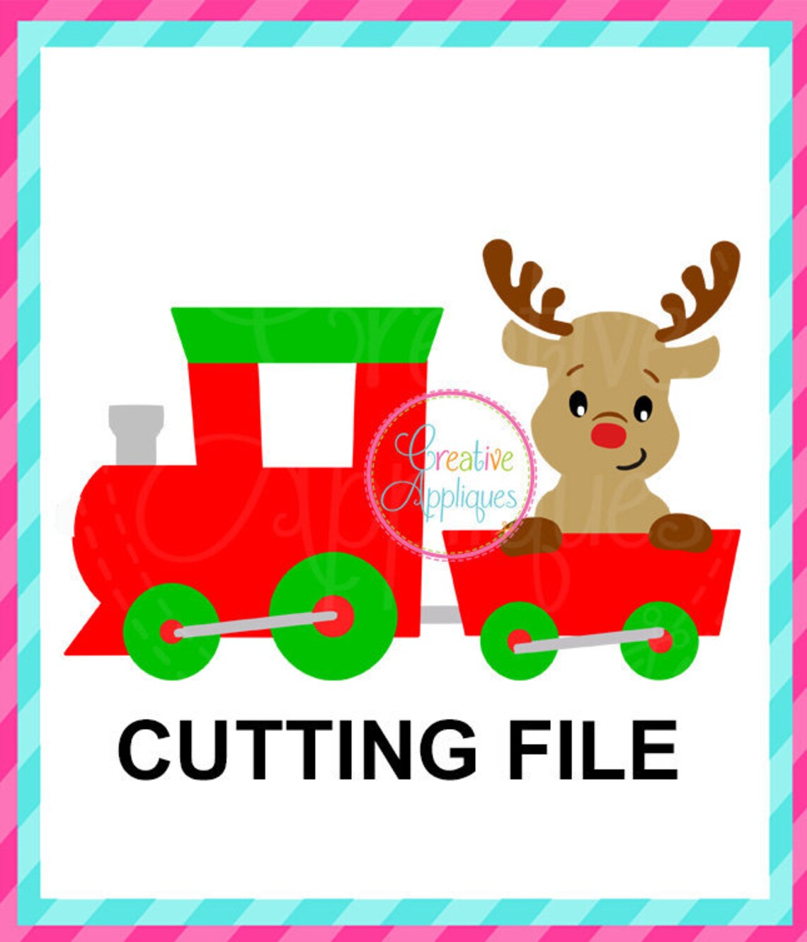 EXCLUSIVE Reindeer Christmas Train SVG Train Cut File Train - Etsy