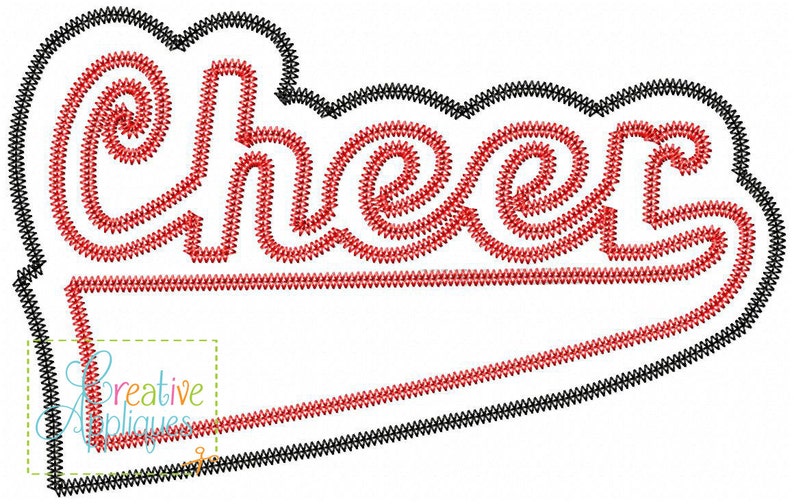 Cheer Digital Machine Embroidery Applique Design 6 Sizes, Cheer ...