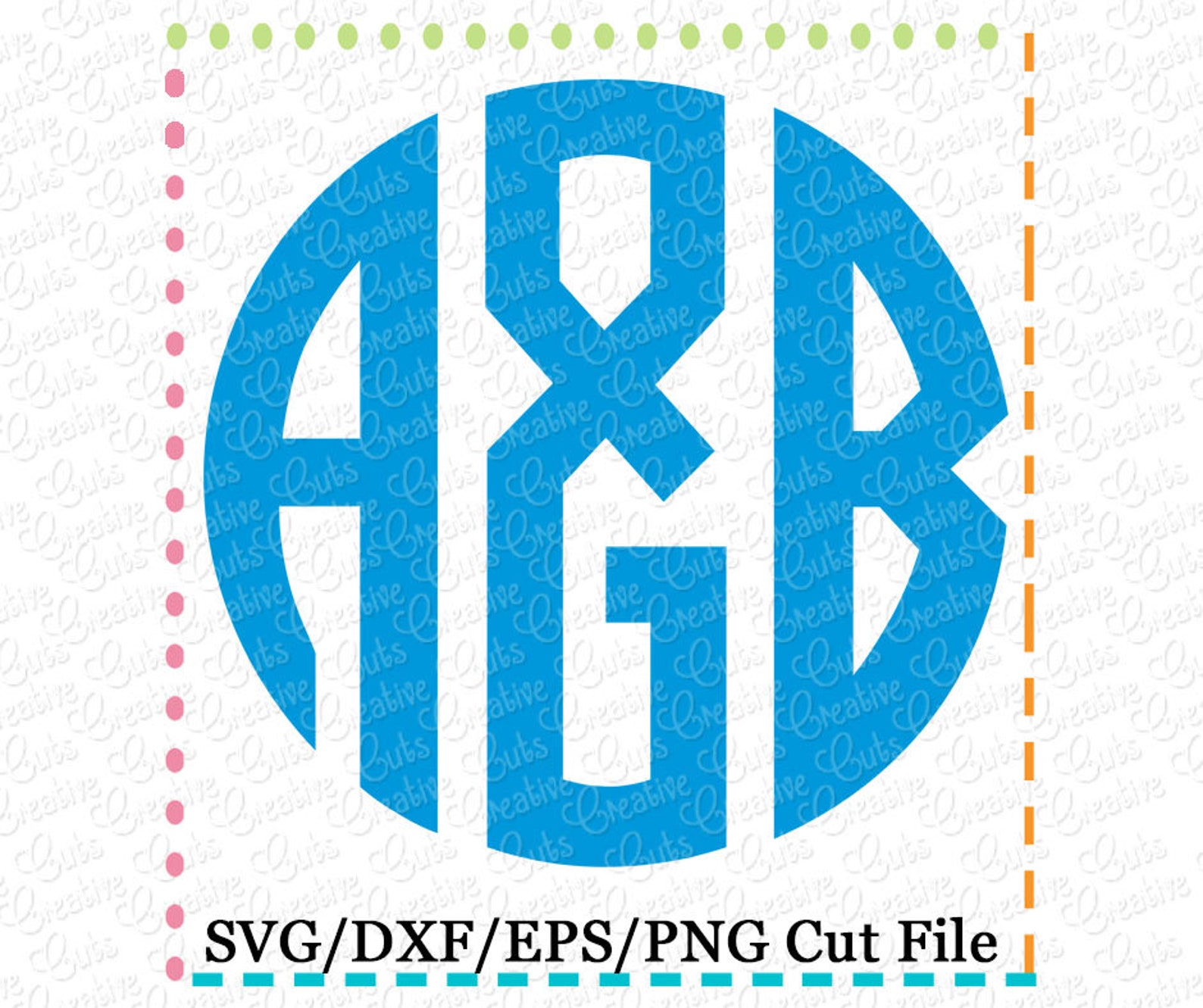 3 Letter Natural Circle Monogram Font SVG Eps DXF Cutting File, Circle ...