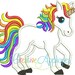 Rainbow Unicorn Digital Machine Embroidery Applique Design 4 Sizes ...