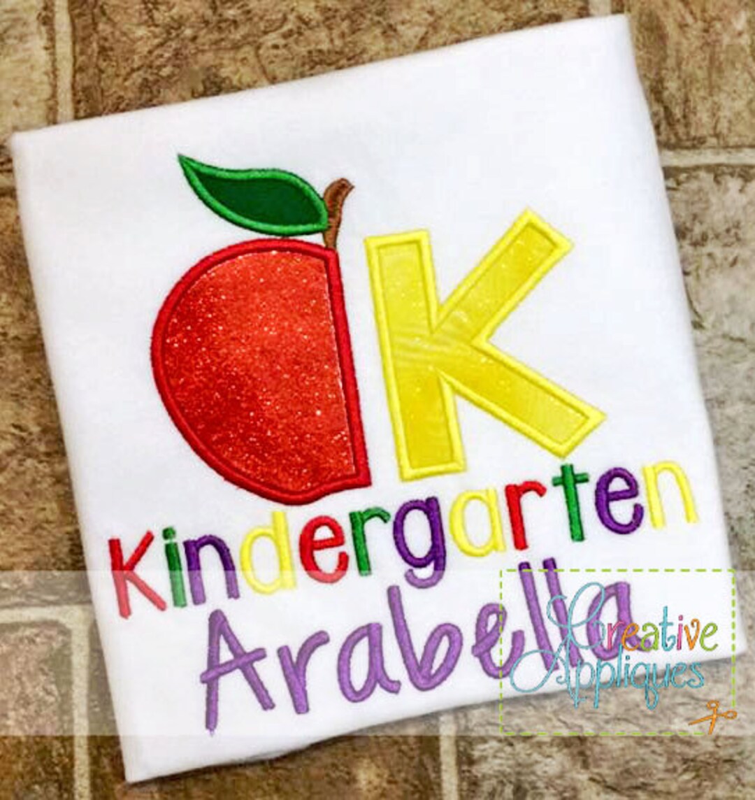 Kindergarten Grade Applique Digital Machine Embroidery Applique Design ...