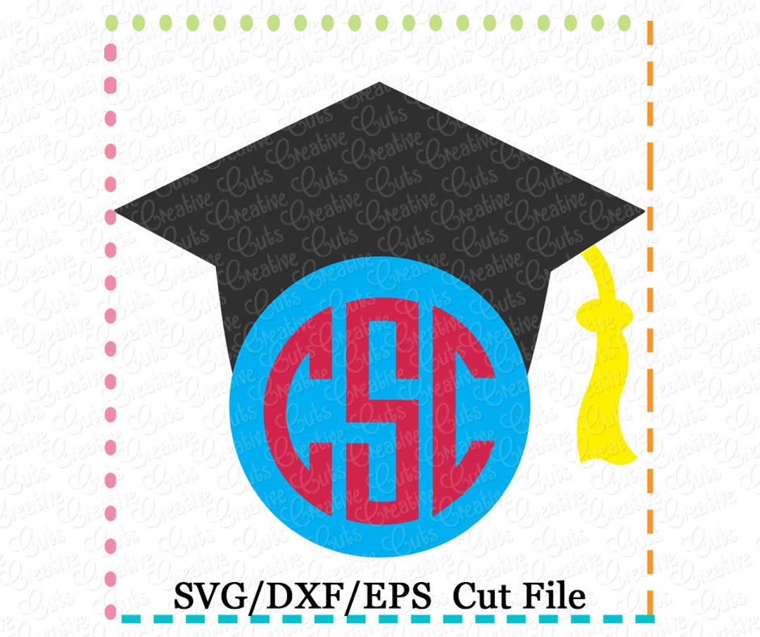 Graduation Cap Monogram Svg Cutting File, Graduation Cut File ...