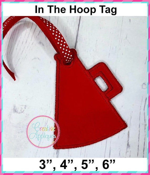 Megaphone Tag in the Hoop Applique Embroidery Design 4 Sizes - Etsy