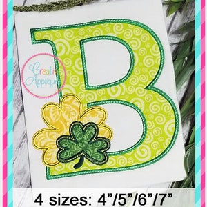 Shamrock Clover Alphabet Letter Set A-Z + Number 0-9 Applique Machine ...