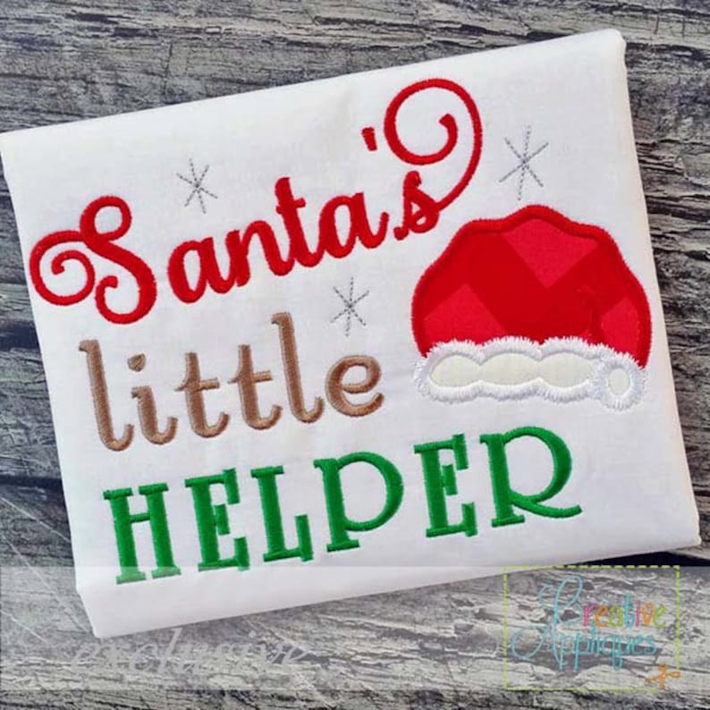 Santa's Little Helper Digital Machine Embroidery Design 4 | Etsy