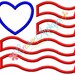 Patriotic Flag With Heart Digital Machine Embroidery Applique Design 4 ...