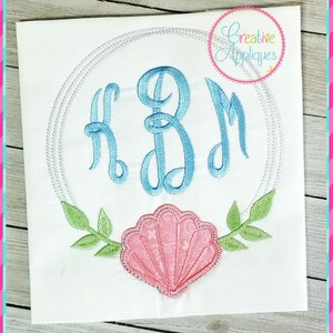 Beach Monogram Frame Digital Machine Embroidery Design 5 Sizes ...