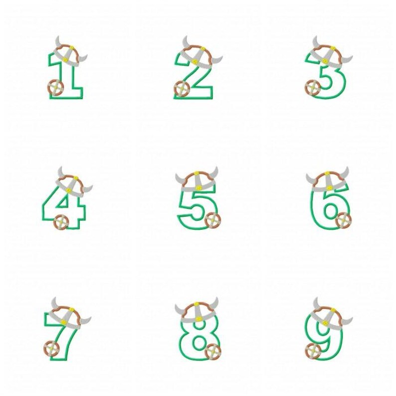 Viking Numbers Applique Design Set, Machine Embroidery, Embroidery ...