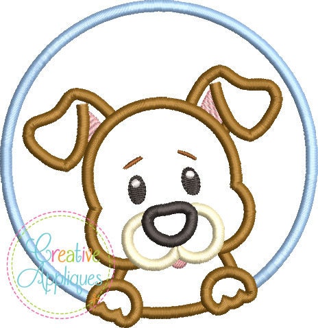 Dog Digital Machine Embroidery Applique Design 4 Sizes, Dog Applique ...