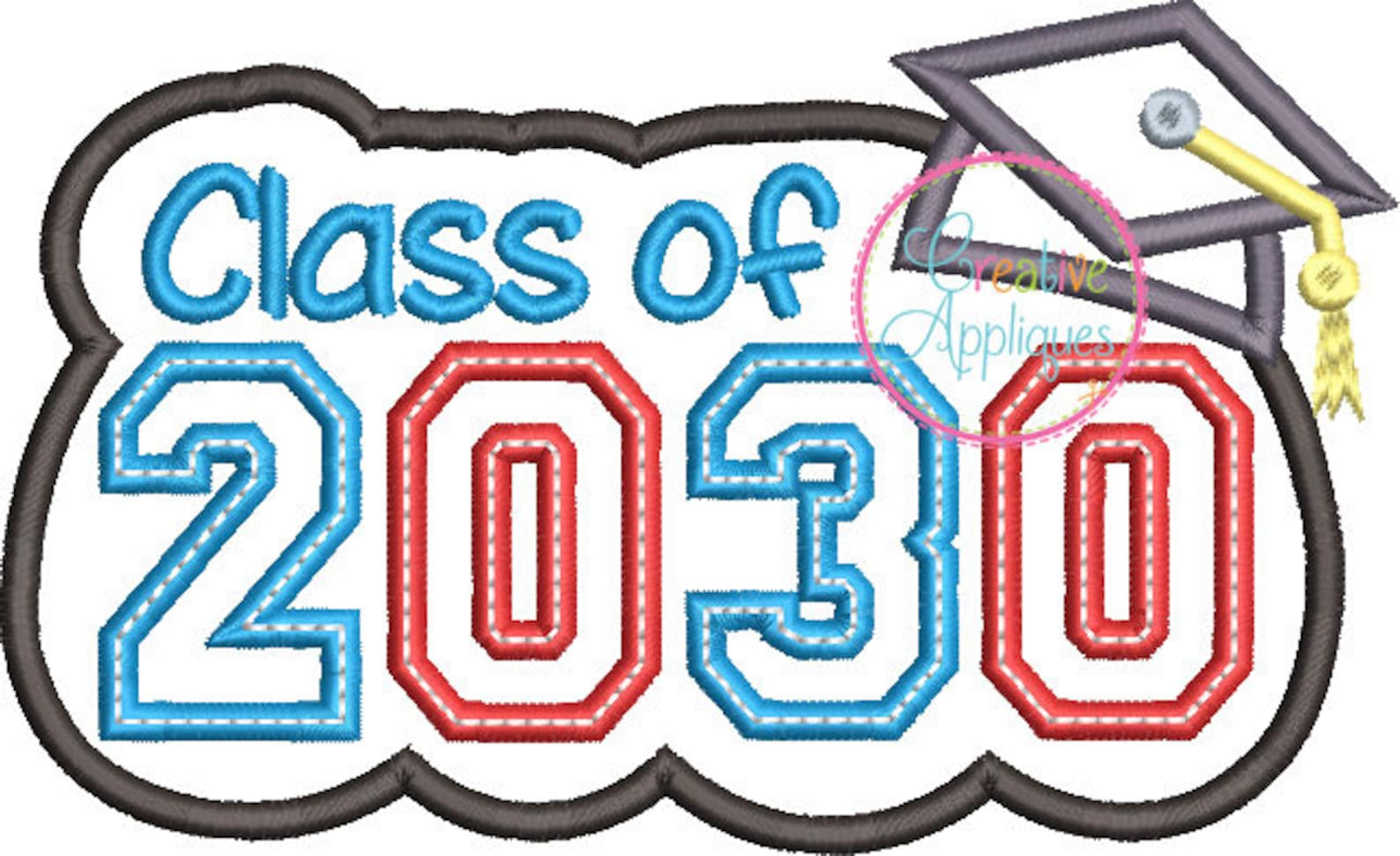 Class of 2030 Graduation Digital Machine Embroidery Applique - Etsy