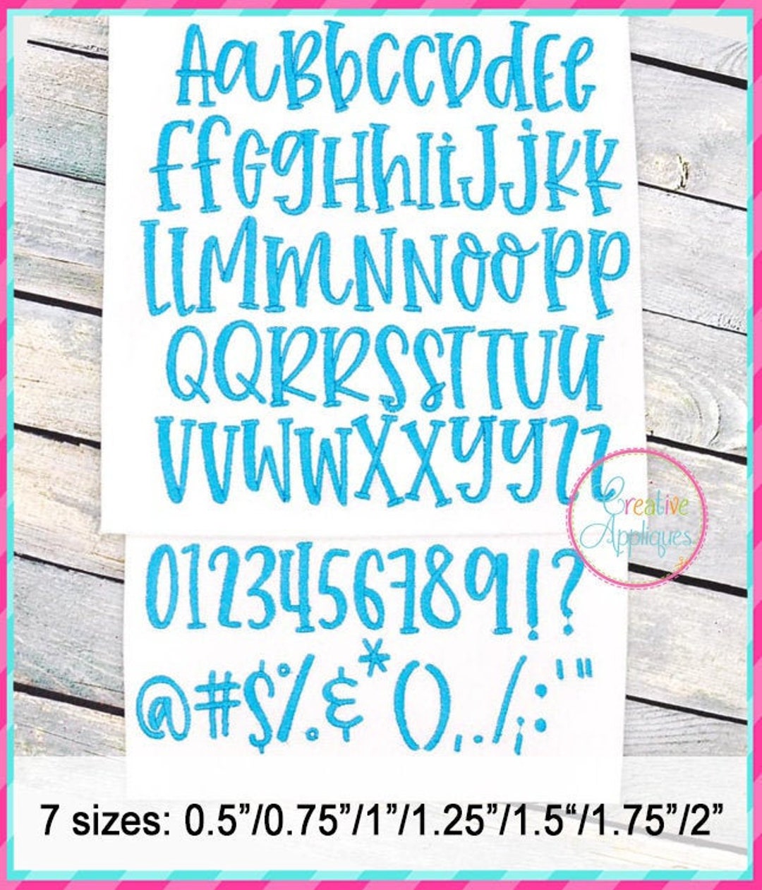 7 Sizes Farmhouse Lemonade Embroidery Alphabet Font Digital Machine ...