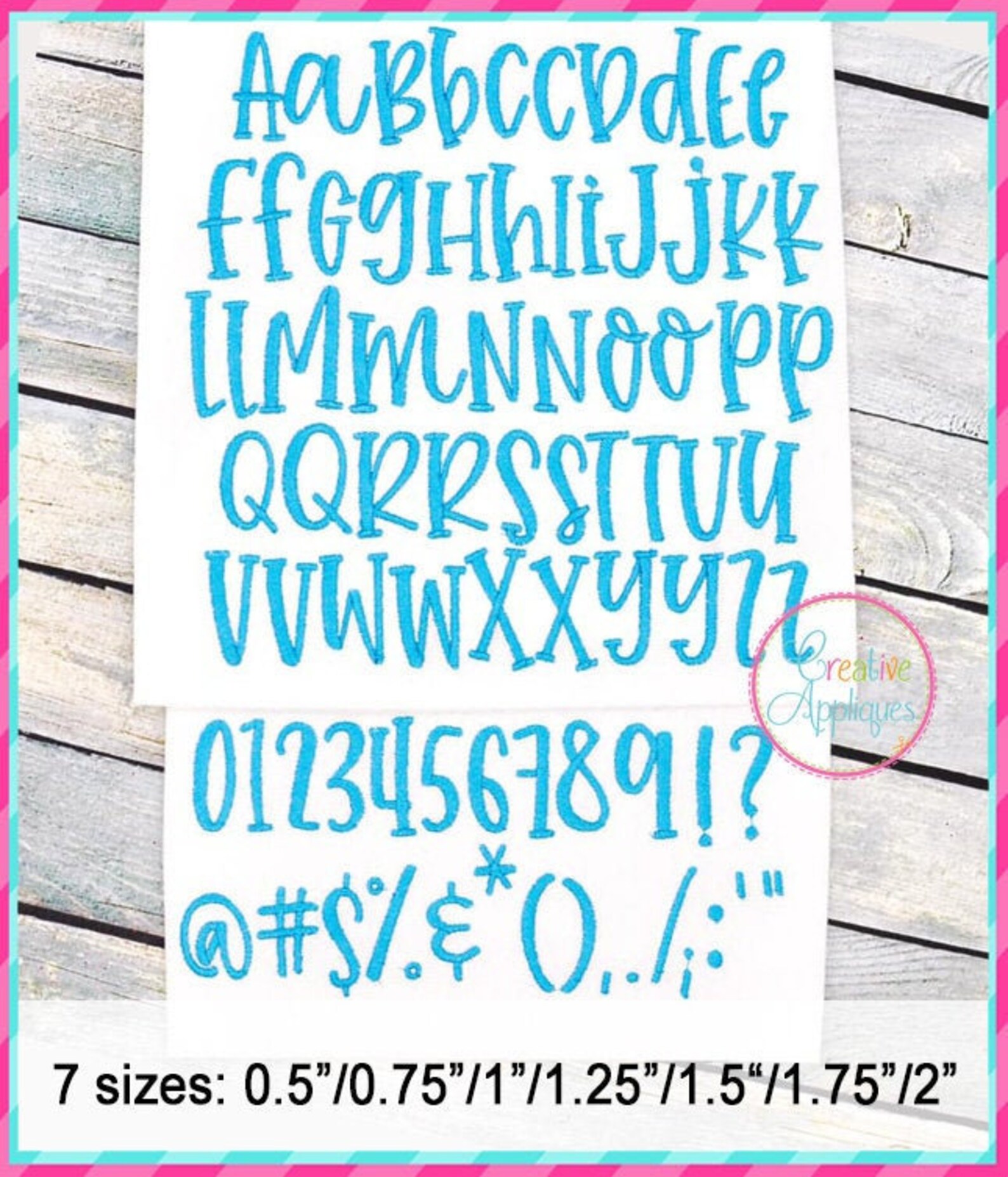 7 Sizes Farmhouse Lemonade Embroidery Alphabet Font Digital Machine ...