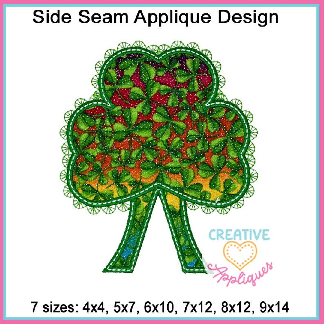 Clover Side Seam Applique Machine Embroidery Design, Shirt Seam ...