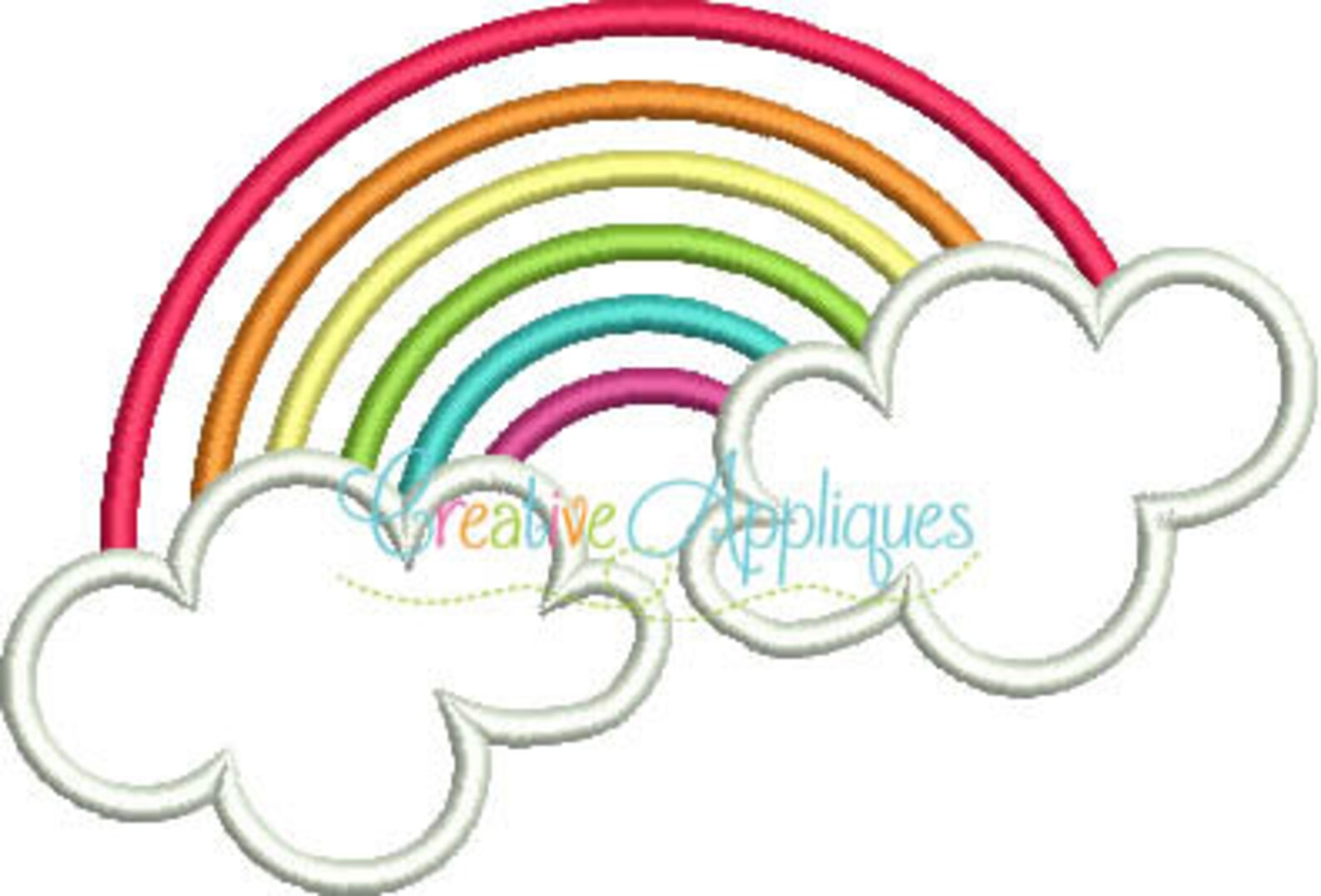 Rainbow Clouds Digital Machine Embroidery Applique Design 5 SIZES ...