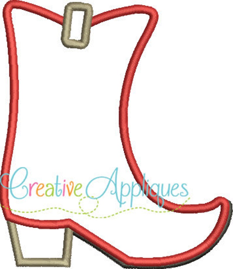 Cowboy Boot Digital Machine Embroidery Applique Design 4 Sizes - Etsy