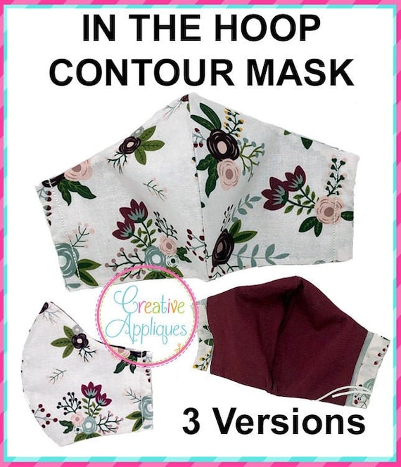 Sewing & Fiber Embroidery face mask 4 SIZES breathing mask In The Hoop ...