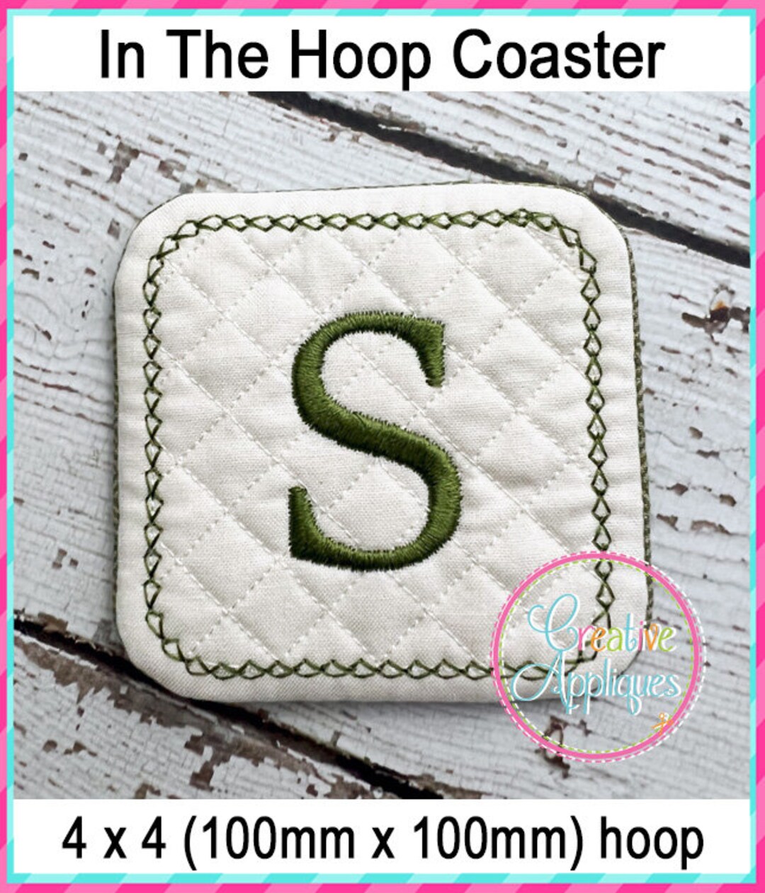 Alphabet Letters Coaster in the Hoop Machine Embroidery Design, 4x4 ...
