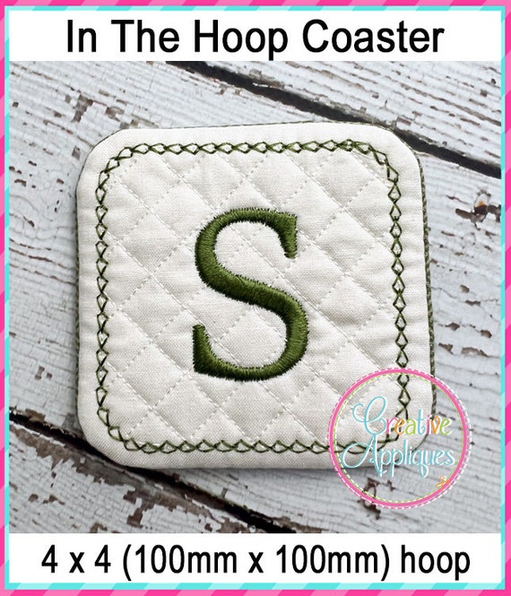 Alphabet Letters Coaster in the Hoop Machine Embroidery - Etsy