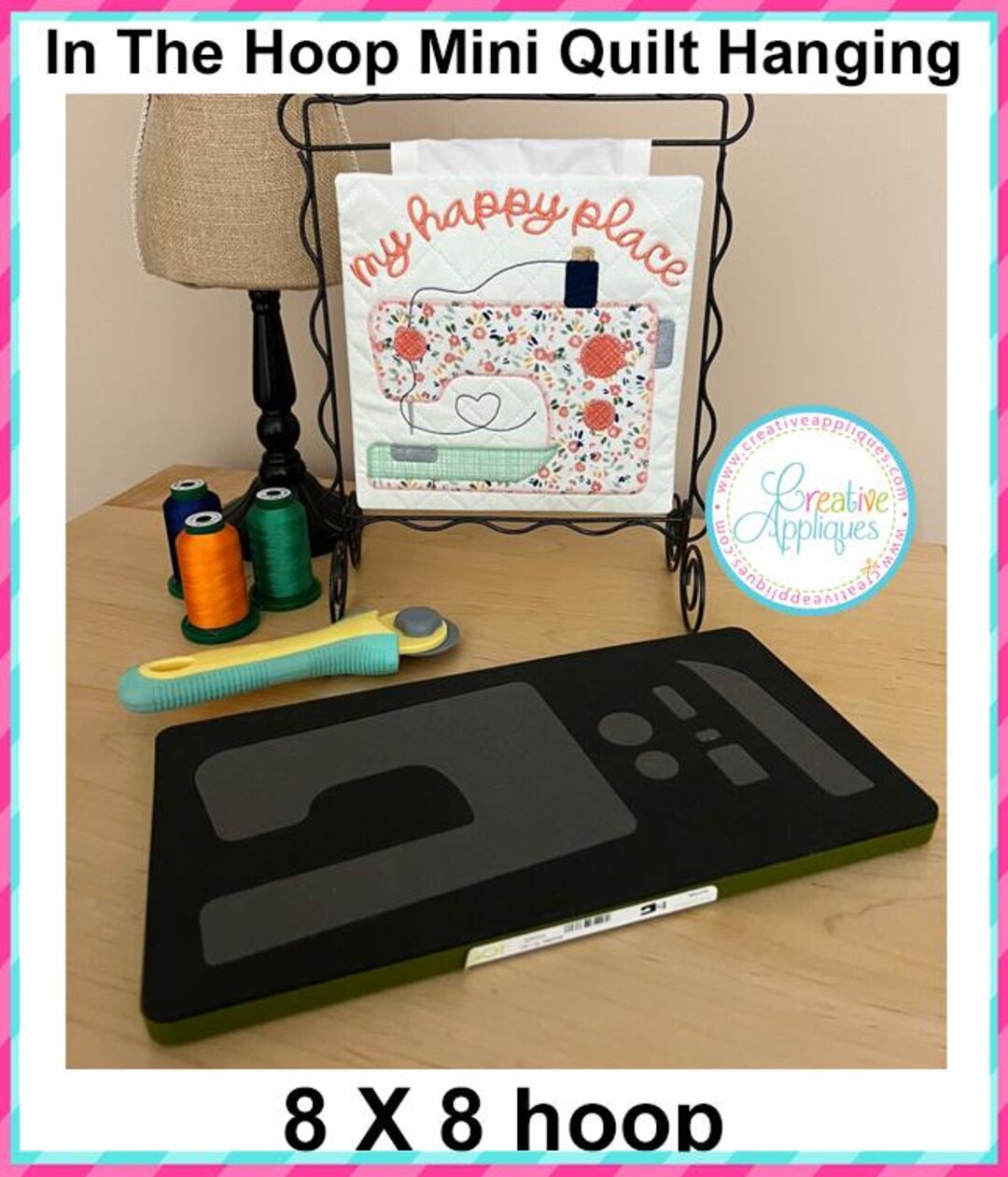 Accuquilt Go! Sewing Machine Mini Quilt Hanging in the Hoop Machine ...