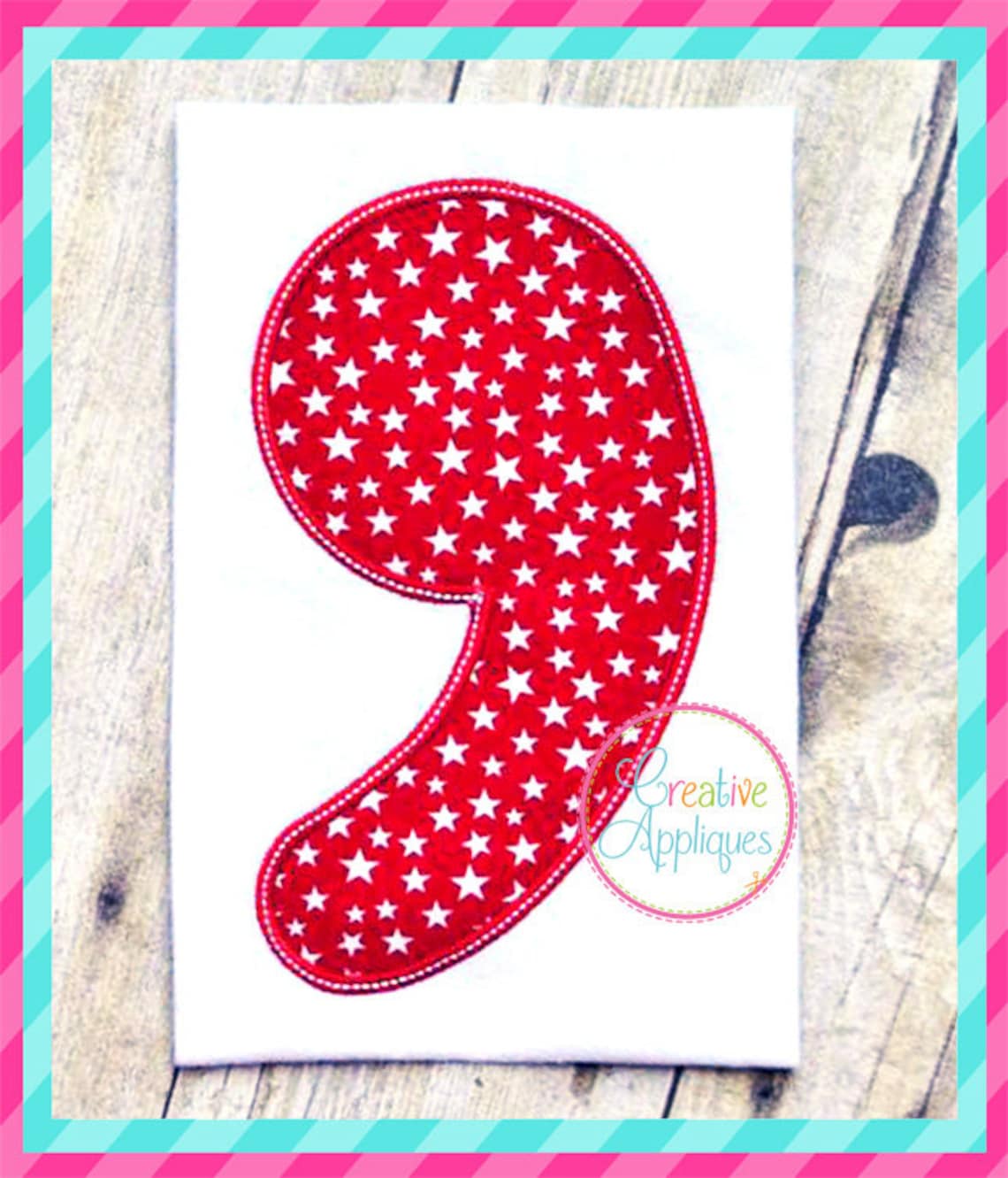 Comma Apostrophe Applique Digital Machine Embroidery Applique Design 12 ...