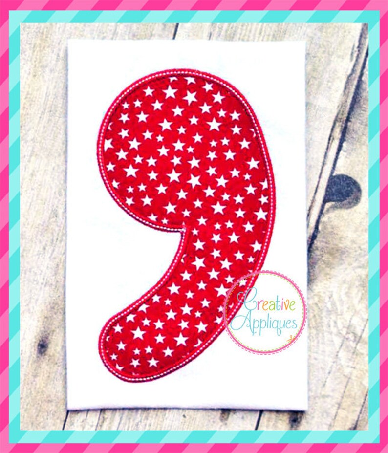 Comma Apostrophe Applique Digital Machine Embroidery Applique Design 12 ...