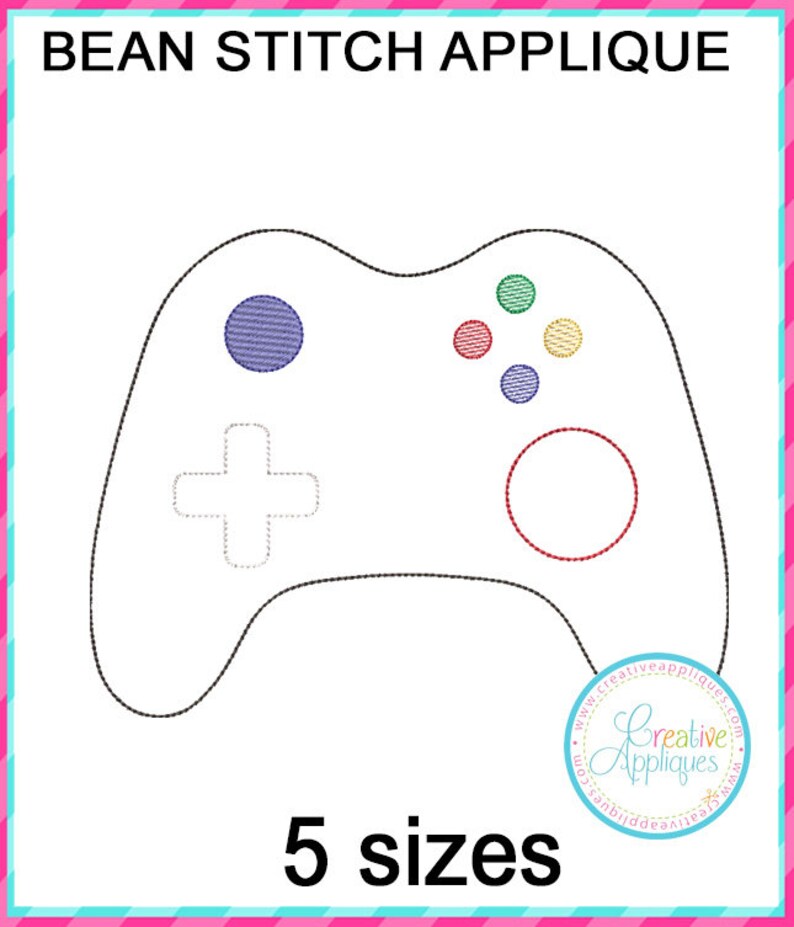 BEAN Stitch Game Control Embroidery Machine Design 5 Sizes, Game ...