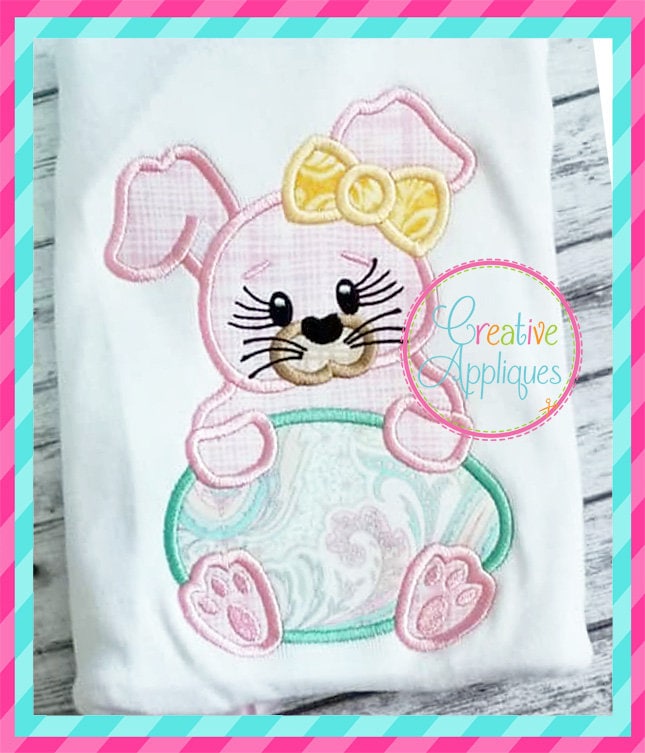 Bunny Rabbit Easter Digital Machine Embroidery Applique Design | Etsy