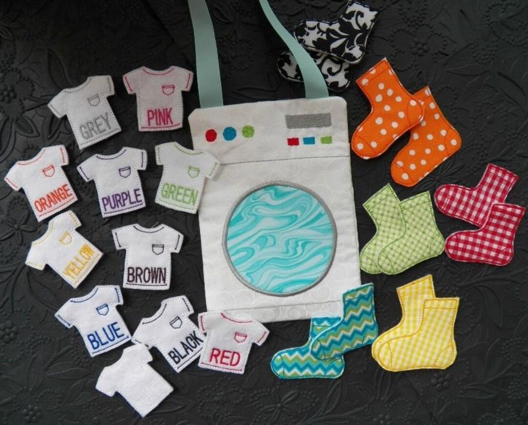 Laundry Matching Game and Tote in the Hoop Design, Machine Embroidery ...