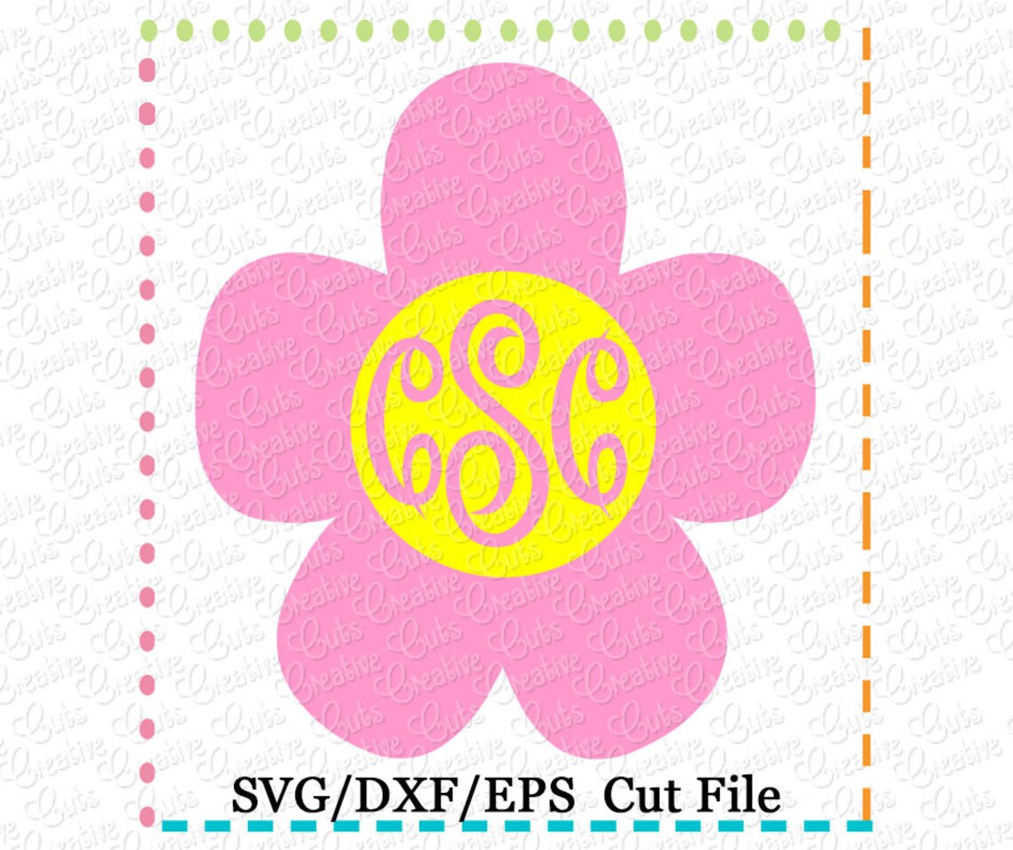 Monogram Flower SVG Cutting File, Monogram Flower Svg, Monogram Flower ...