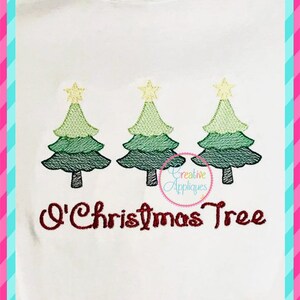 Sketch Stitch Christmas Tree Trio Digital Machine Embroidery Design 5 ...