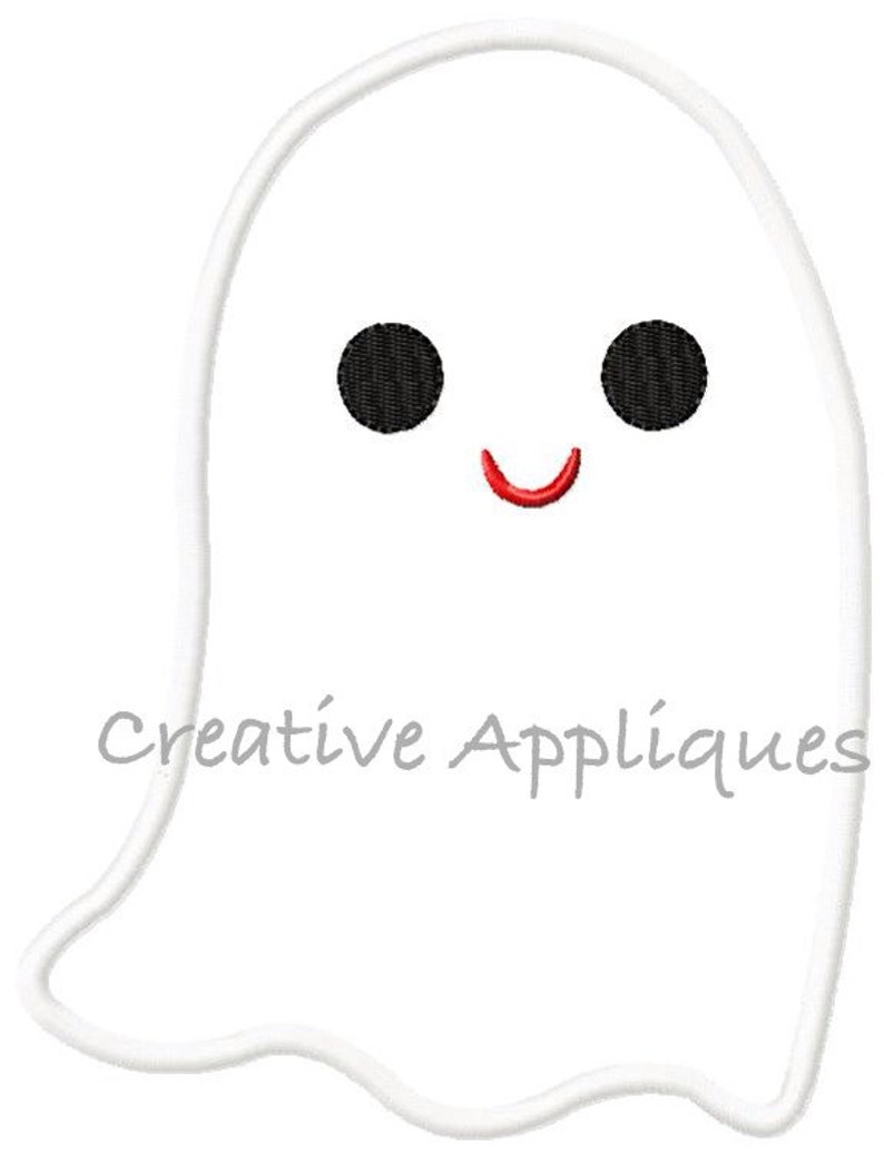 Simple Ghost Halloween Digital Machine Embroidery Applique Design 4 ...
