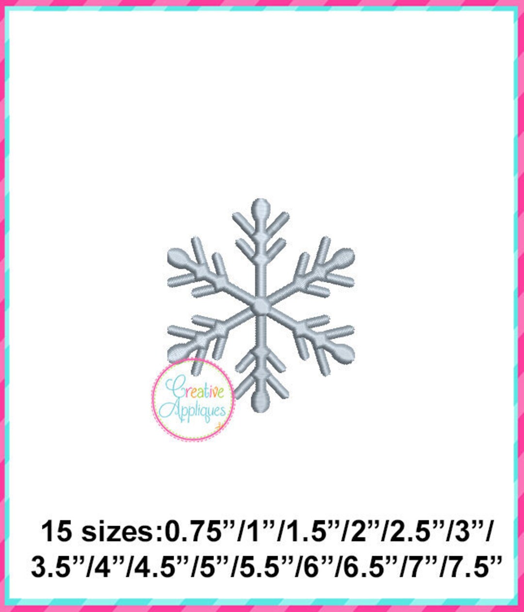 Snowflake Digital Machine Embroidery Design 15 Sizes, Embroidery ...