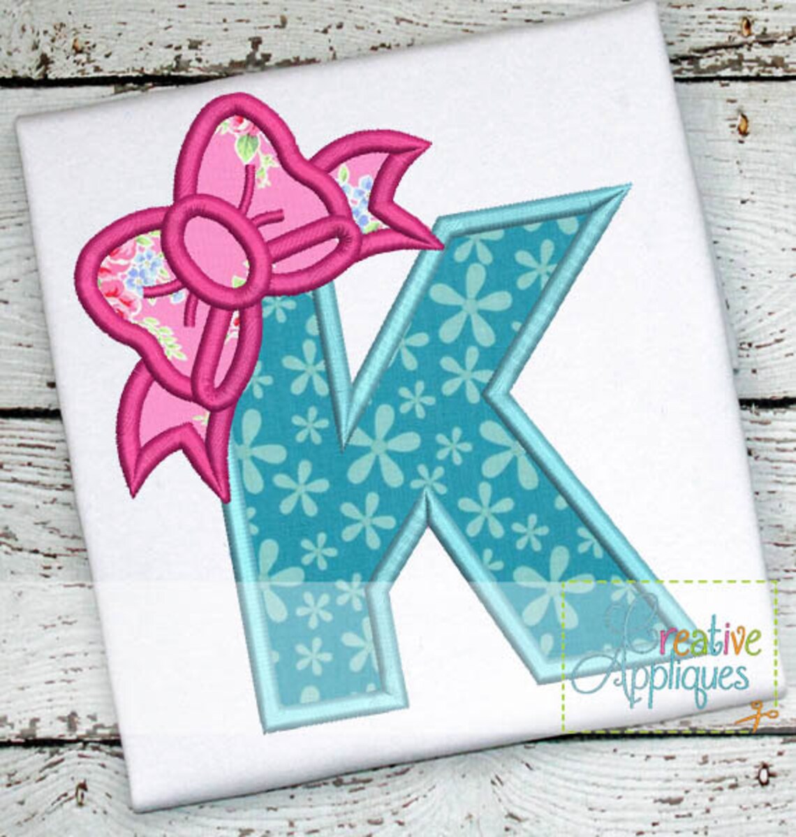 Bogen K Applique Maschine Stickerei Design 4 Schriftgrößen, beugen ...