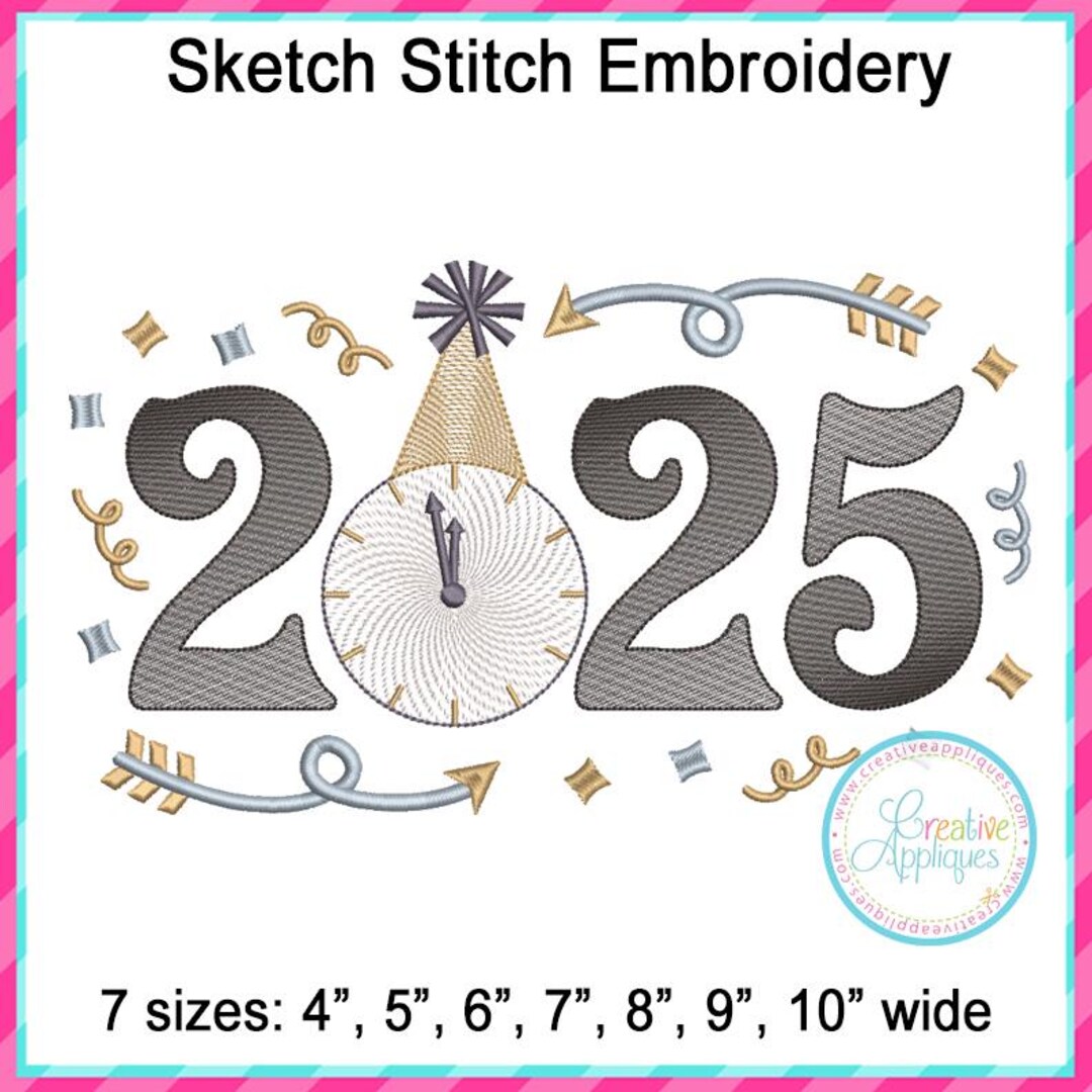 2025 Clock Sketch Stitch Embroidery Design, Machine Embroidery Design ...