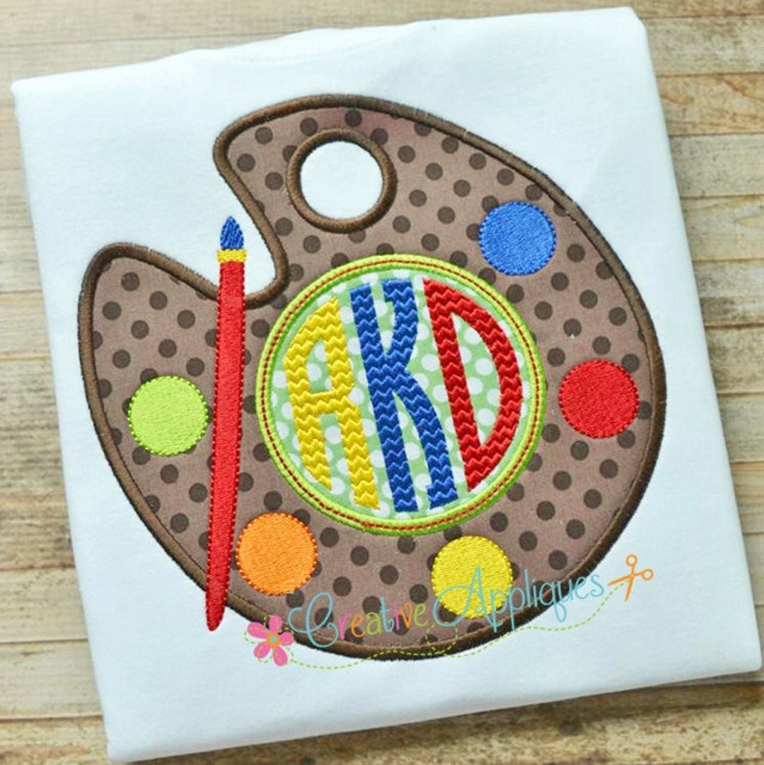 Monogram Paint Palette Digital Machine Embroidery Design 4 Sizes - Etsy